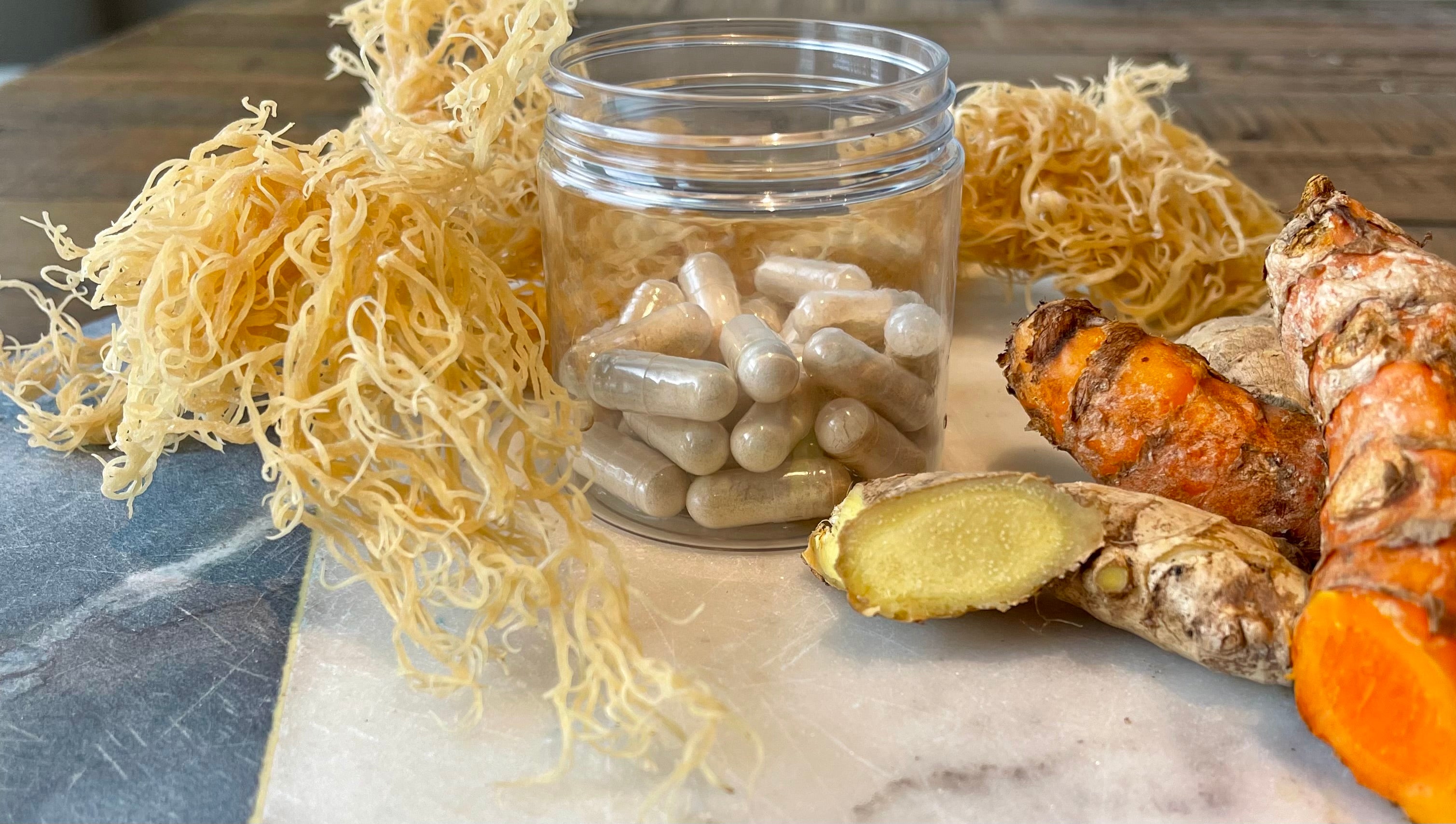 Turmeric Ginger Sea Moss Capsules- 30 Count – Jenna's Homemade